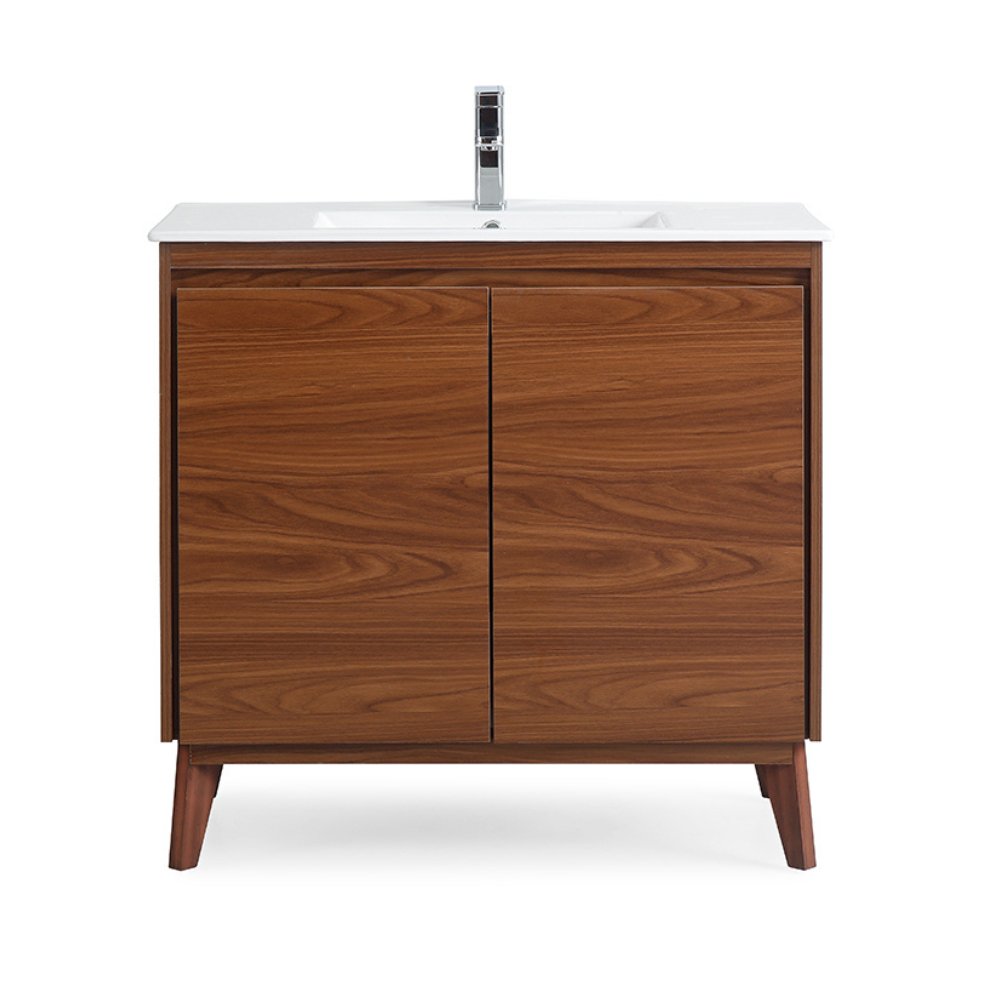 36 Inch Oak Wood Modern Bathroom Vanity with Soft Close Door ...