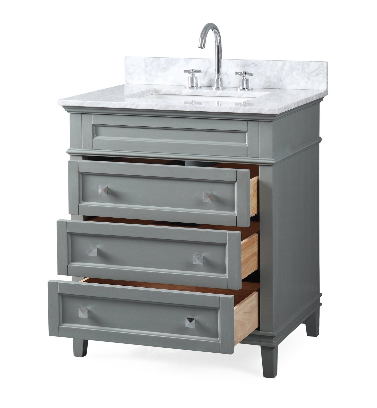 30 inch Tennant Brand Felix Modern Style Gray Bathroom Vanity