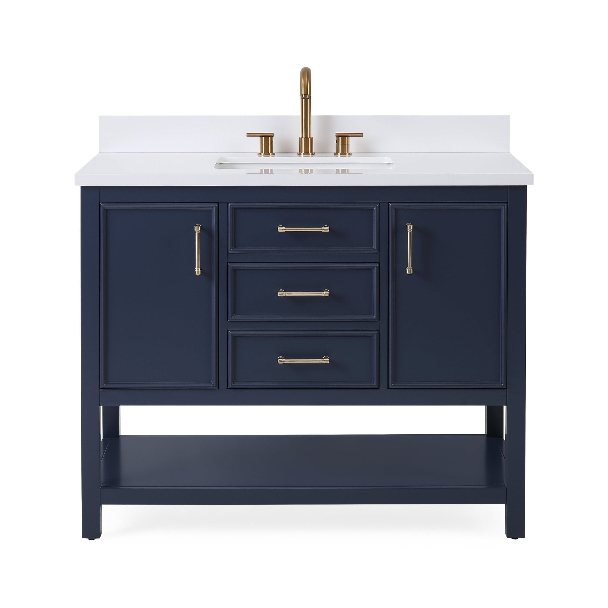 42 Inch Tennant Brand Navy Blue Color Finish Single Sink Bathroom Vani